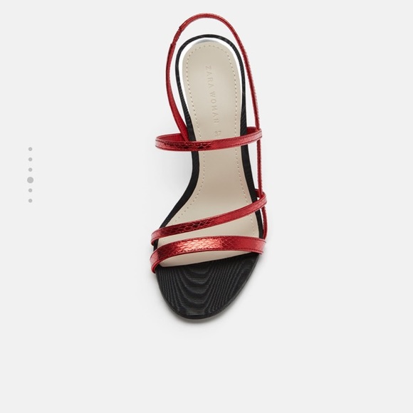 Zara | Shoes | Zara Red Snake Print High Heeled Strappy Sandals | Poshmark